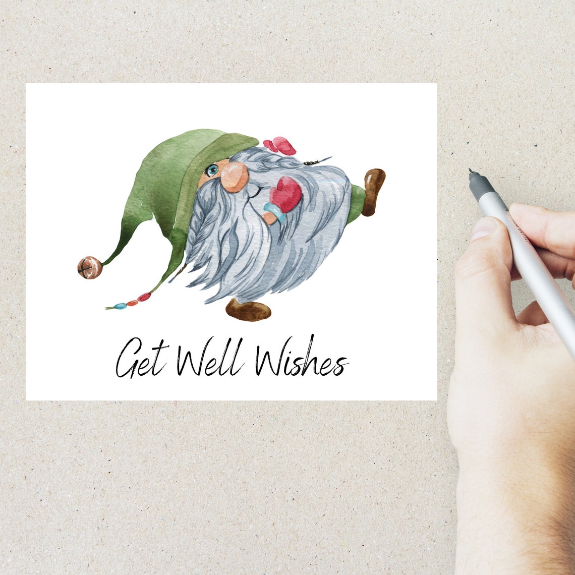 Get Well Gnome Postcard Set | 4 Postcards | 130 Thick Cardstock - Etsy