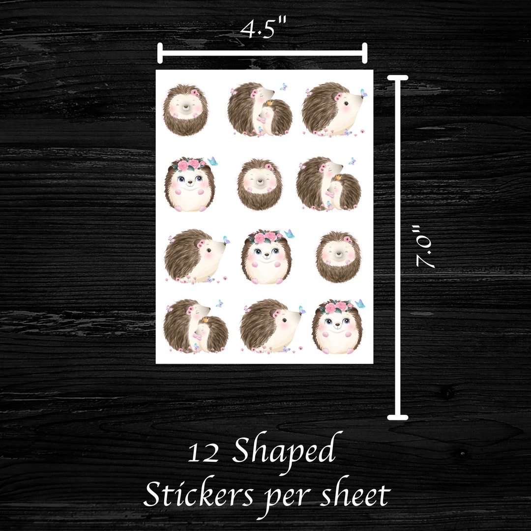 Cute Hedgehogs Sticker Sheet - Sheet Measures 3.25" X 4.50" - Each ...