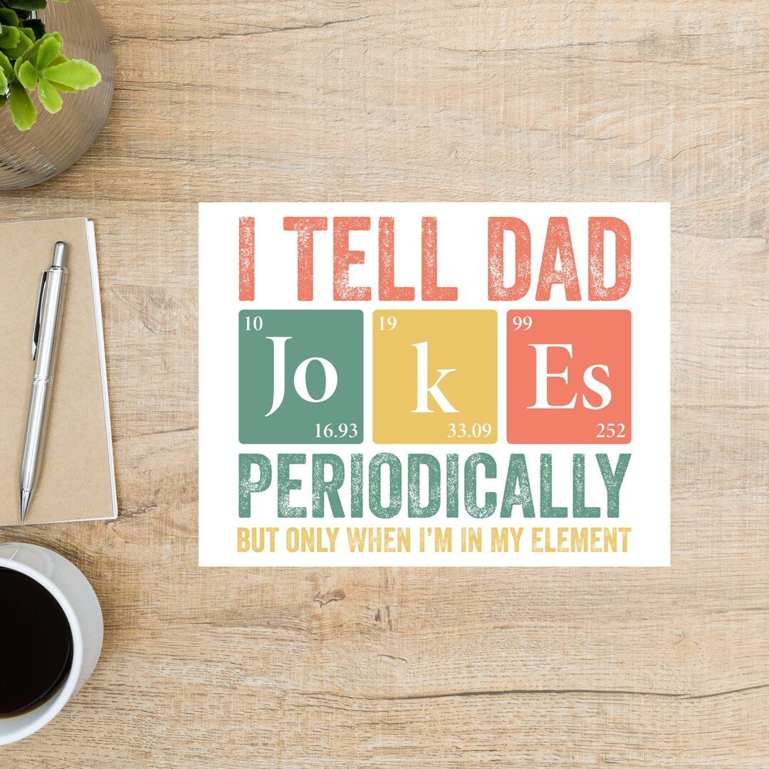 Dad Joke Periodic Table of Elements Postcard | 1 Postcard | Thick ...
