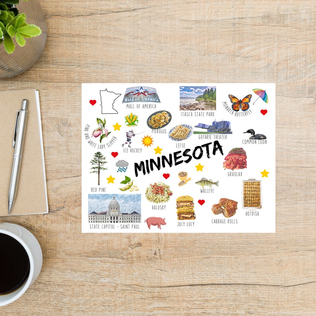 Minnesota Themes and Landmarks Postcard | 1 Postcard or Notecard ...