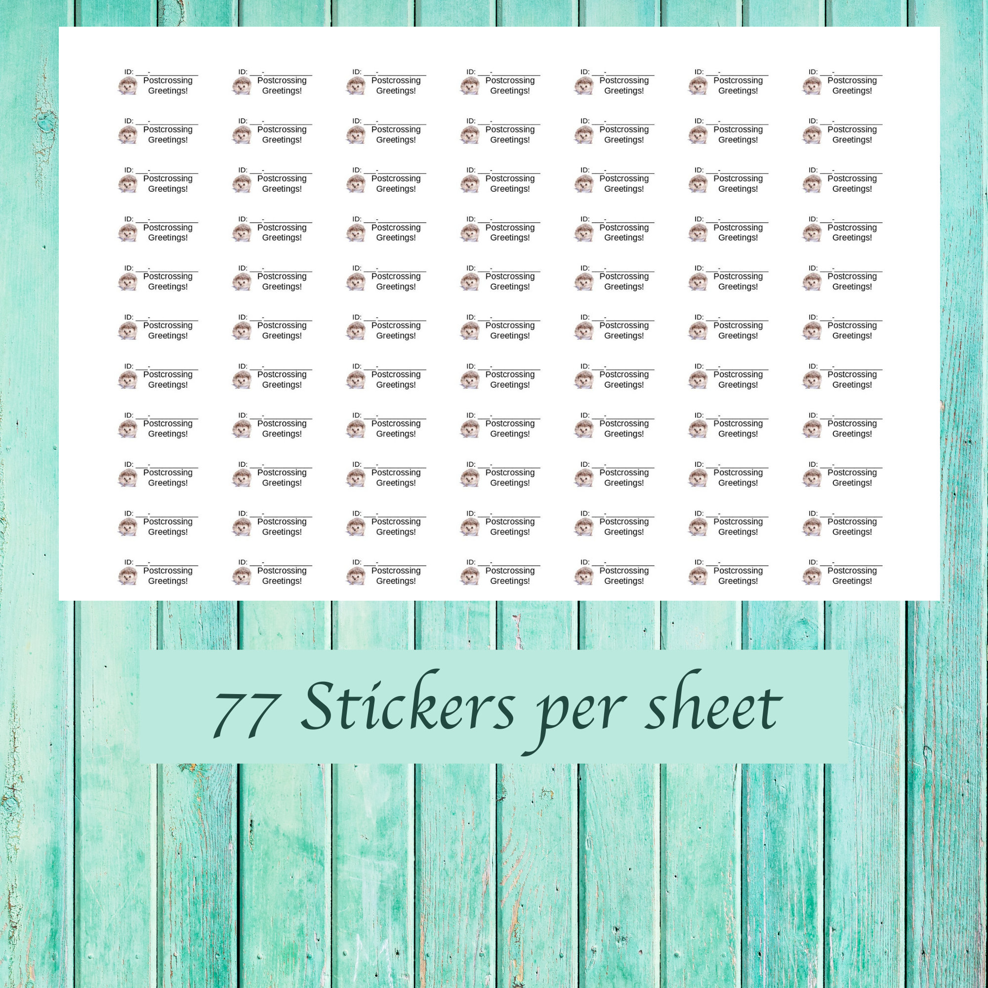 Hedgehog Extra Small Postcrossing ID Stickers 77 stickers | Etsy