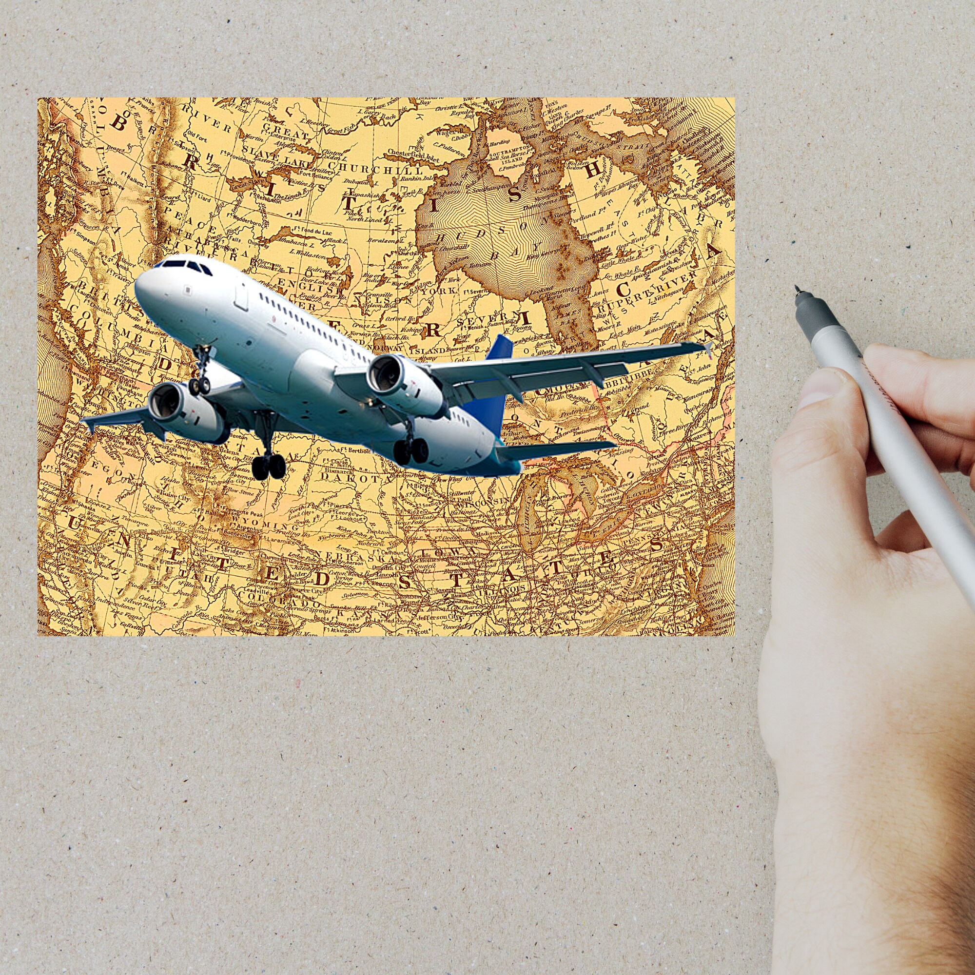 Plane Postcard Set 4 Postcards 130 Thick Cardstock for - Etsy