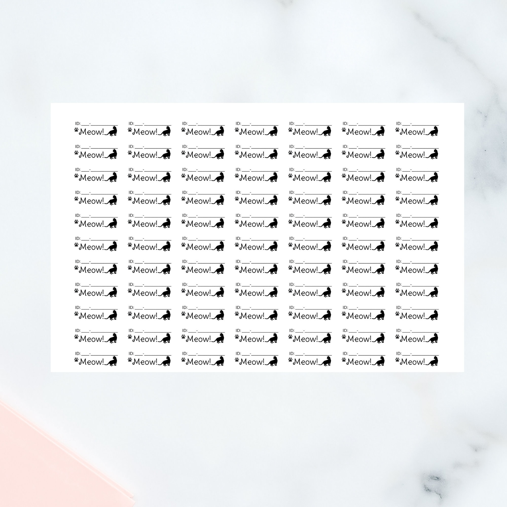 Extra Small Postcard Cat ID Stickers 77 stickers per sheet | Etsy