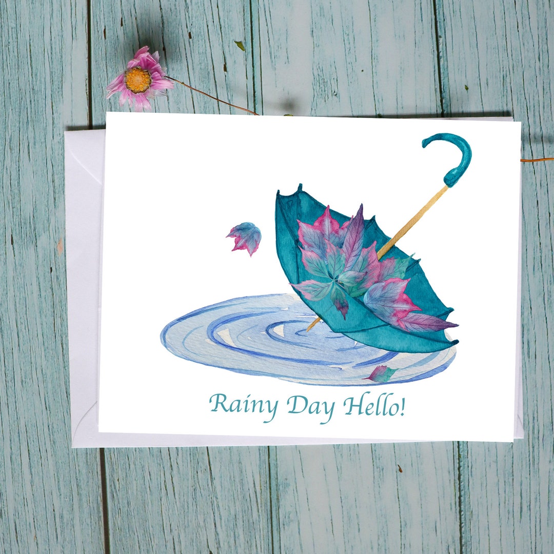 Rainy Day Greeting Card | 4.25 Inches Wide by 5.50 Inches Tall | Blank ...