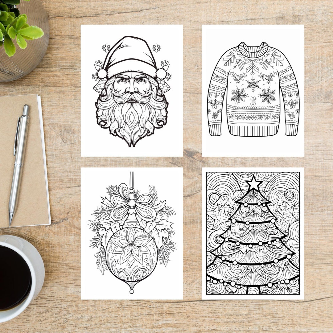 Color Me Christmas Postcards | Set of 4 Postcards | Great for Postcard ...