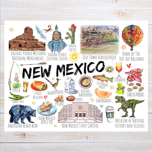 New Mexico State Postcard. - Etsy