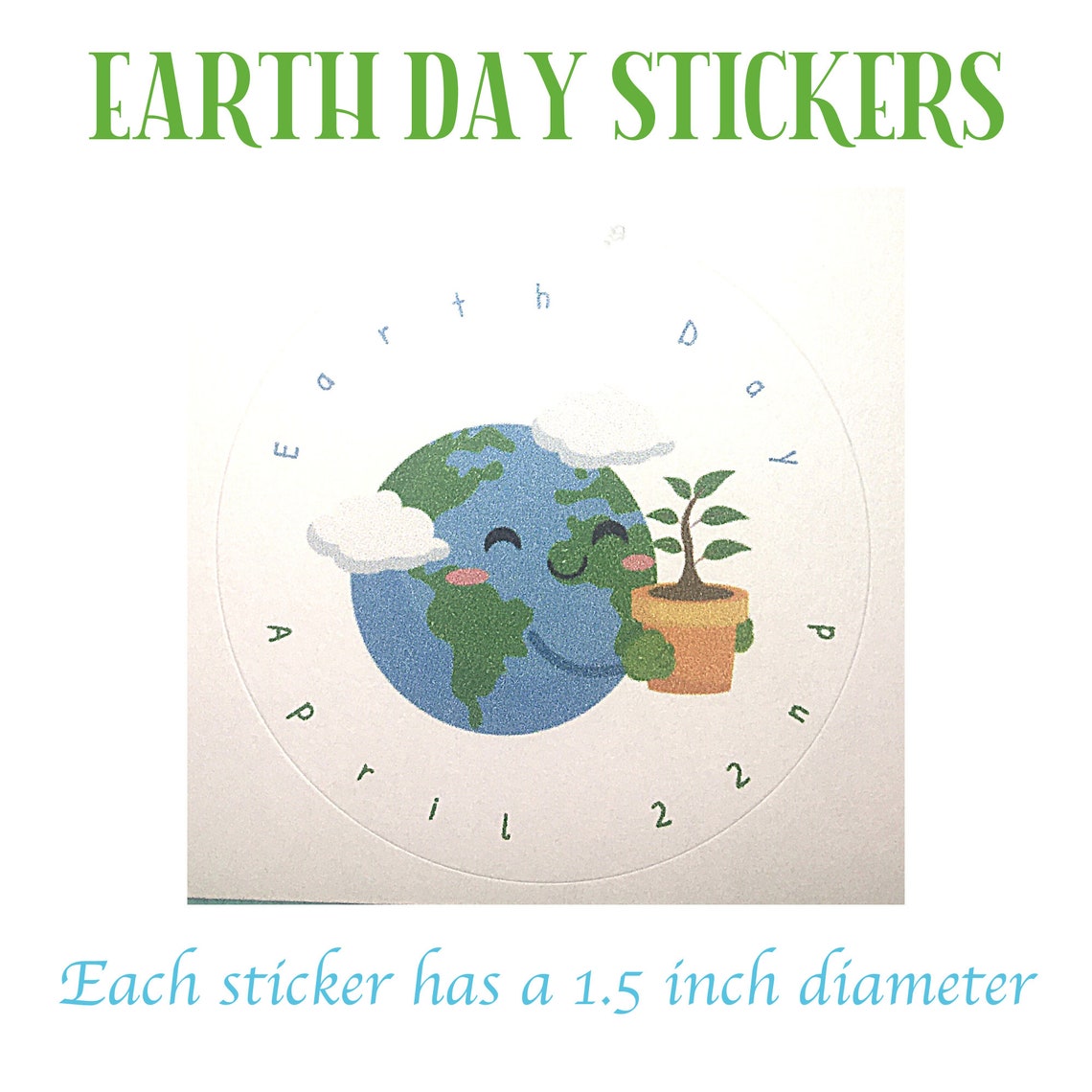 Earth Day Circle Stickers 10 Stickers per Sheet 1.5 | Etsy