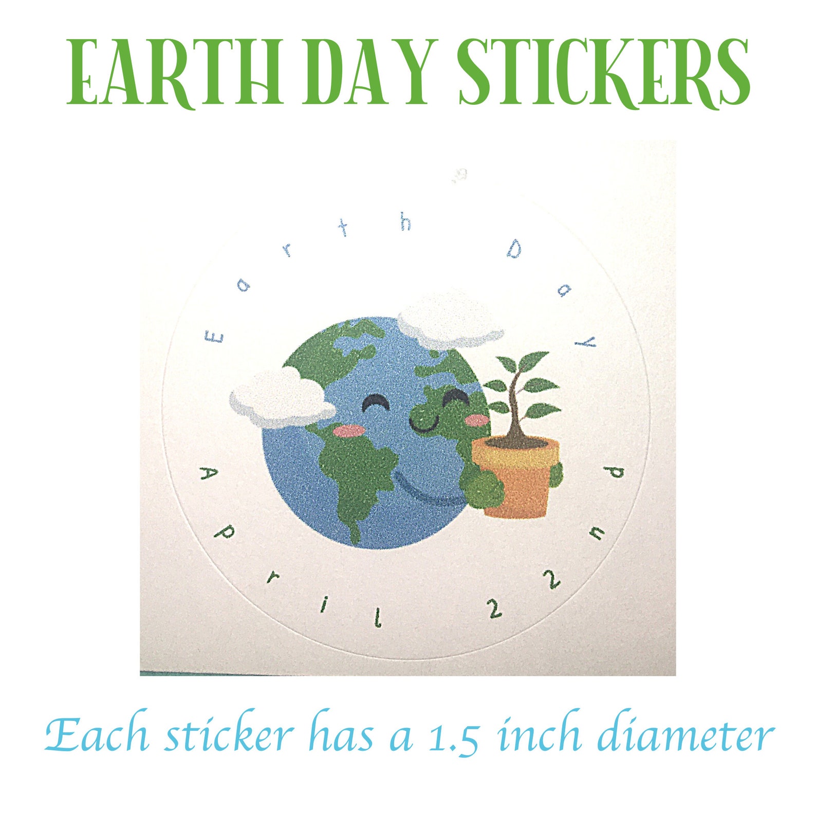 Earth Day Circle Stickers | 10 Stickers per Sheet | 1.5" Circles ...