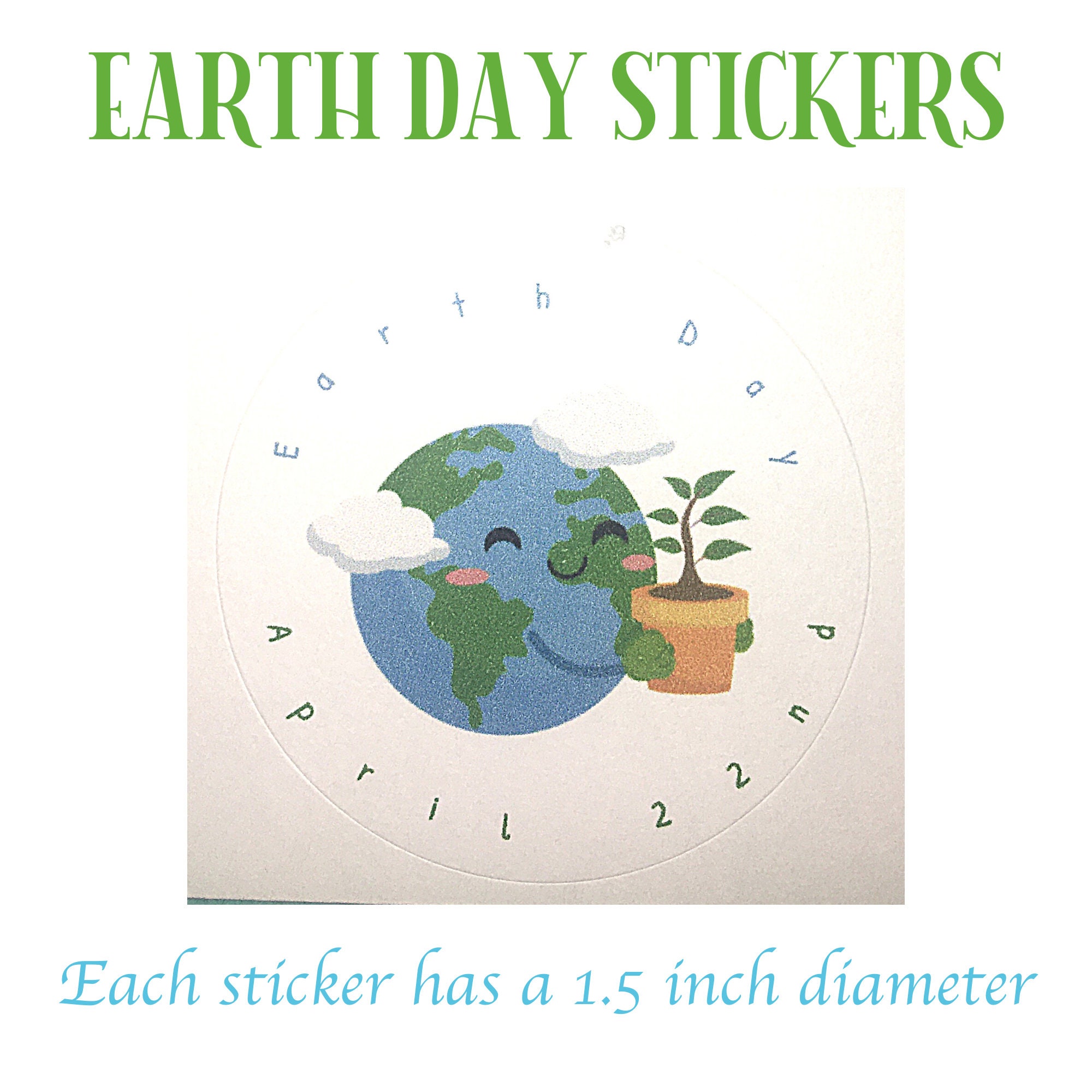 Earth Day Circle Stickers 10 Stickers per Sheet 1.5 | Etsy