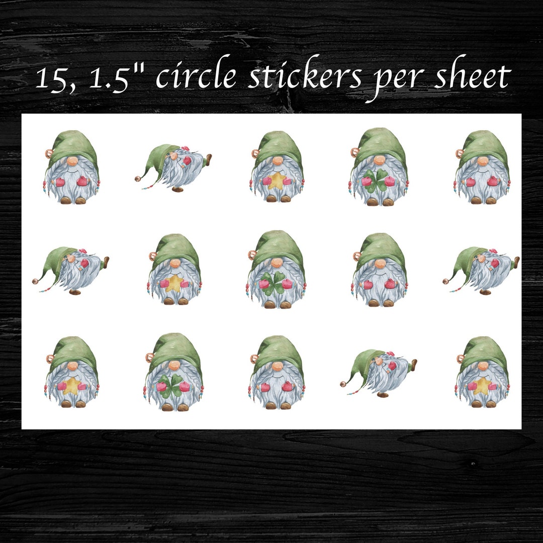 Get Well Gnomes Stickers | 15 Stickers per Sheet | 1.5" Circles | Great ...