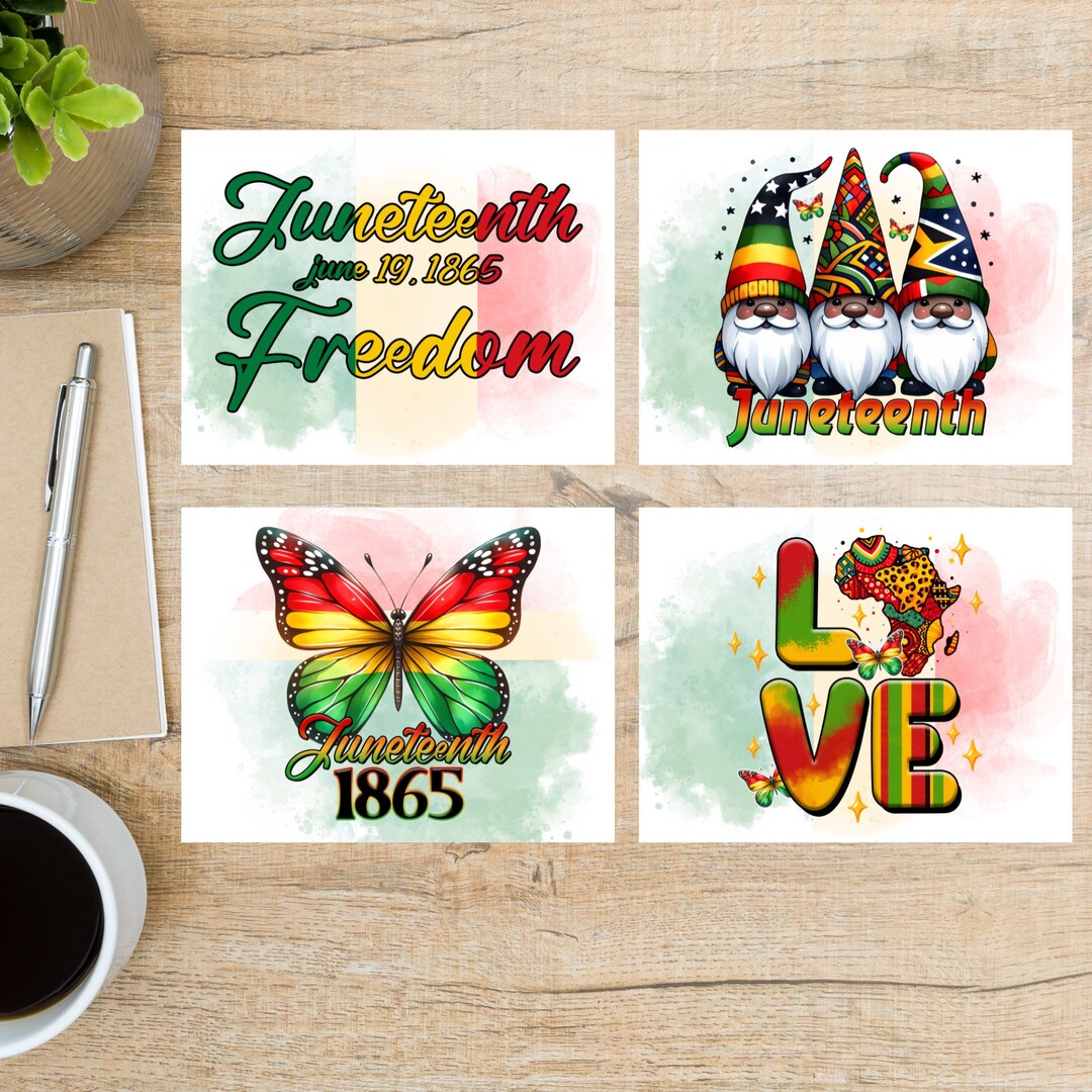 Juneteenth Postcard Set | 4 Postcards | Full Color Celebration Freedom ...