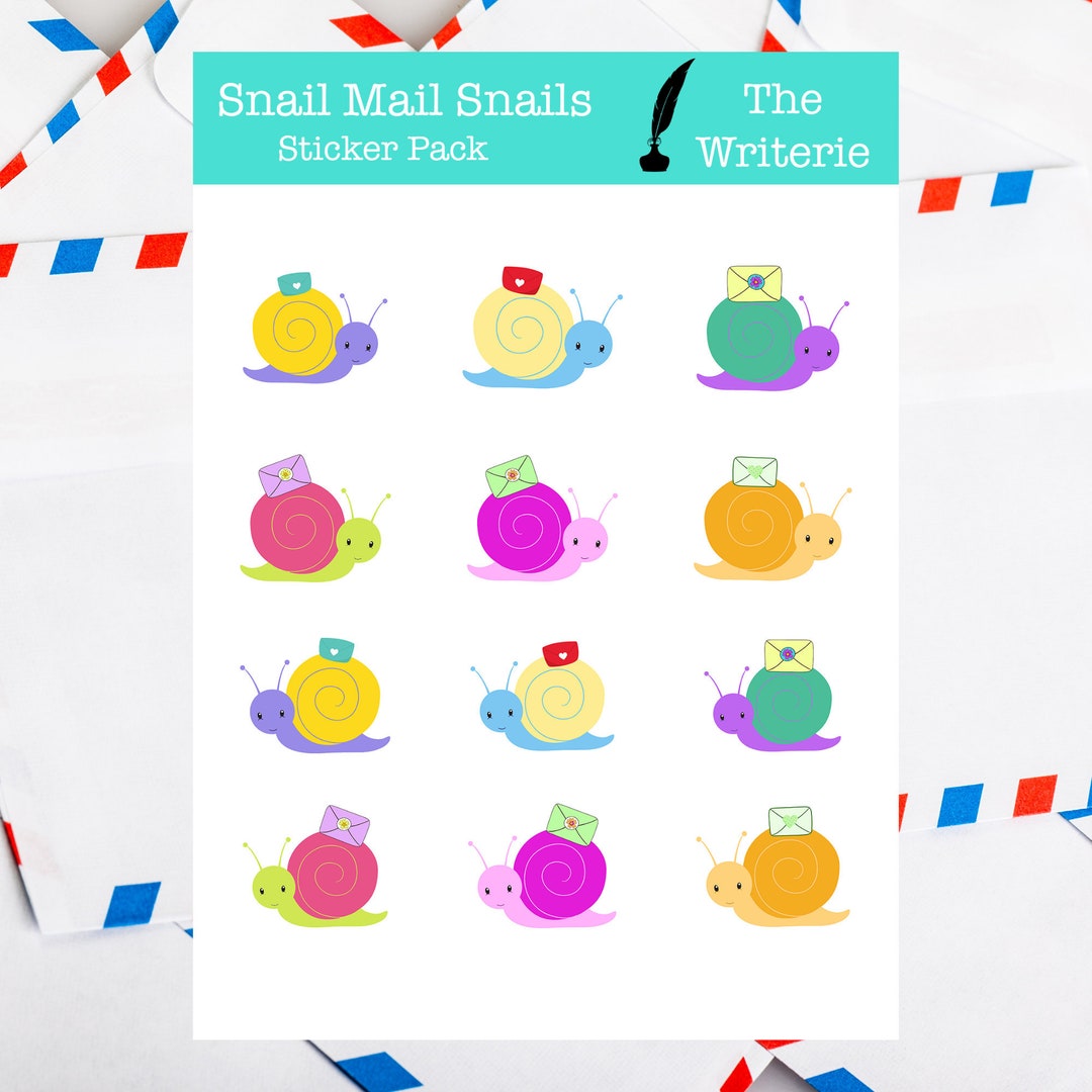 Snail Mail Snails Sticker Pack | Physical Product | 4.50" X 6.50" Sheet ...