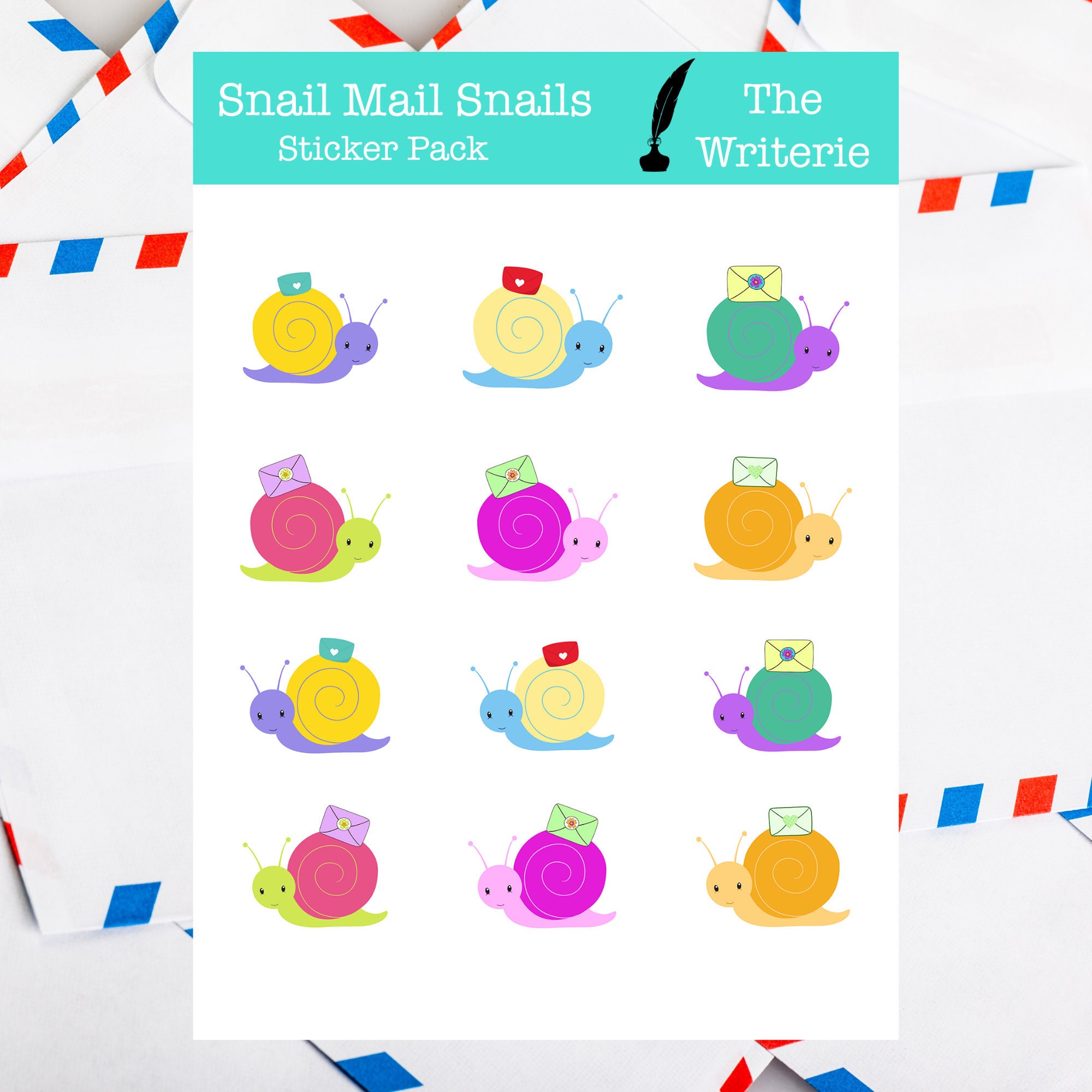 Snail Mail Snails Sticker Pack Physical Product 4.50 | Etsy