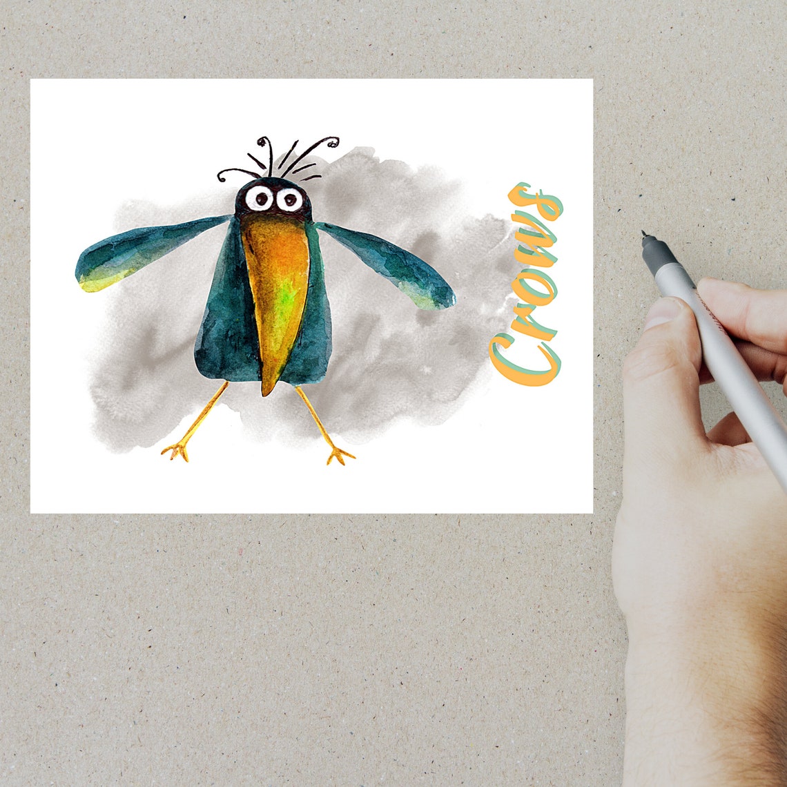 Silly Crows Postcard or Notecard Set 4 Postcards or - Etsy