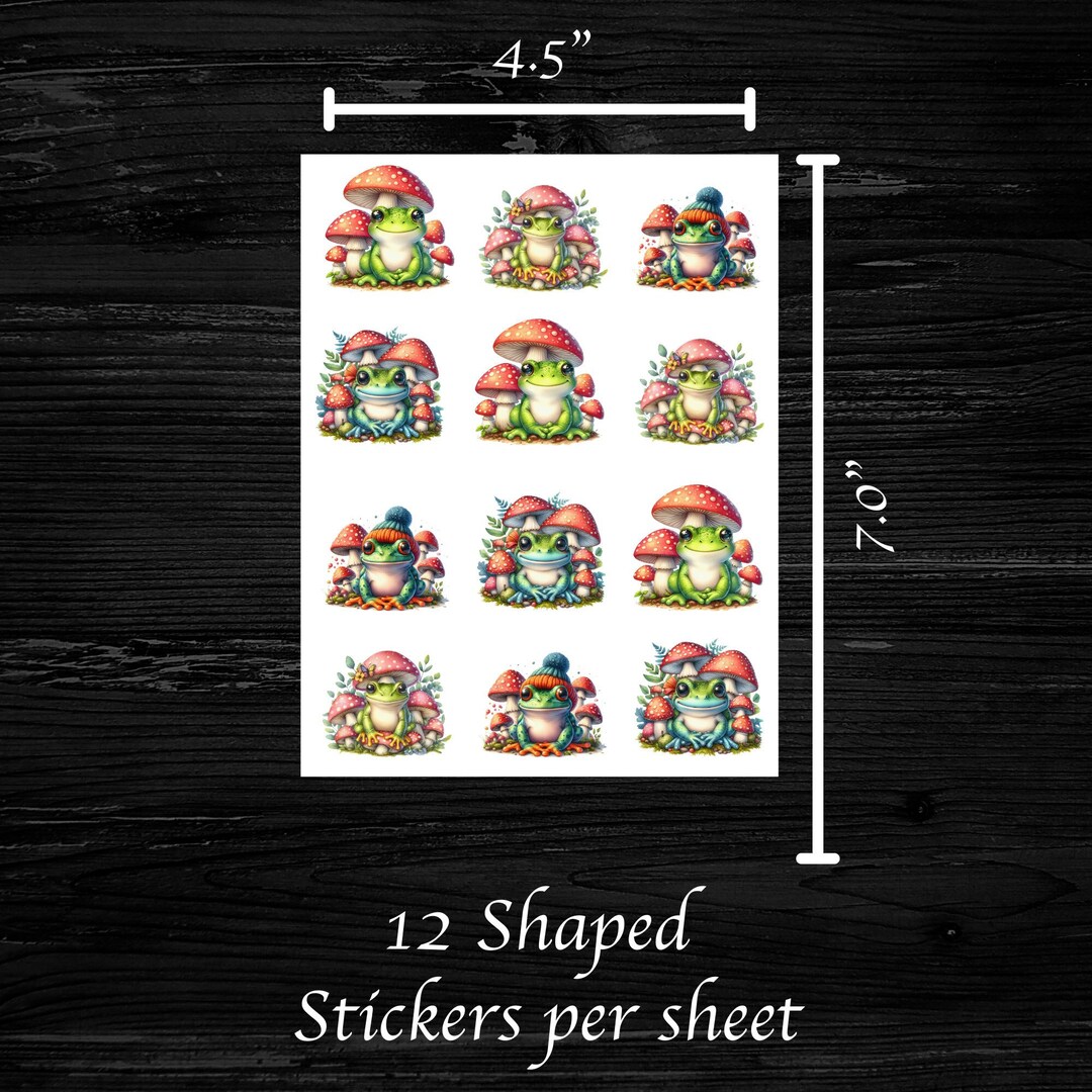 Cute Frogs Stickers | 12 Stickers per Sheet | Shaped Stickers | Great ...