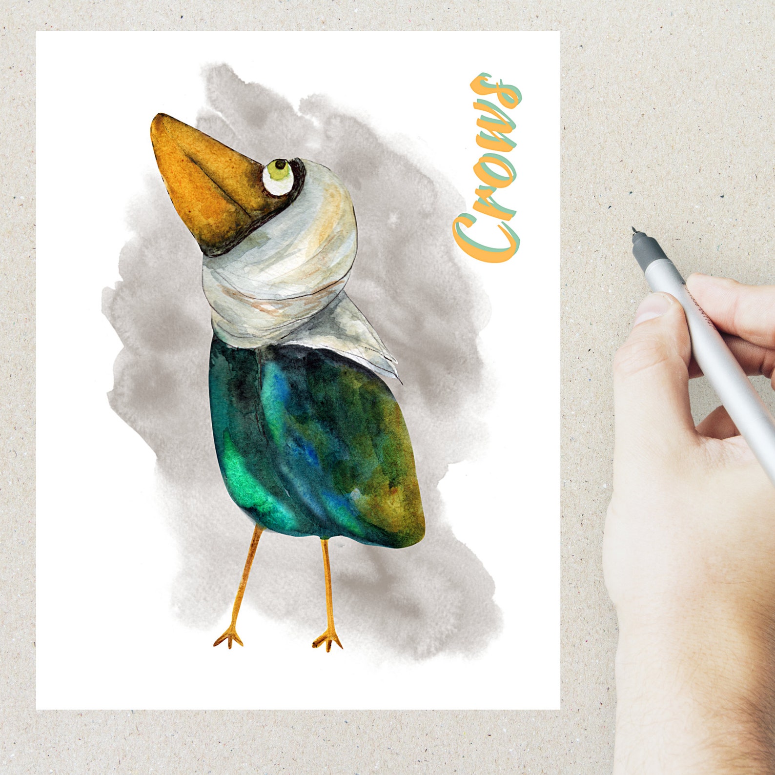 Silly Crows Postcard or Notecard Set 4 Postcards or - Etsy