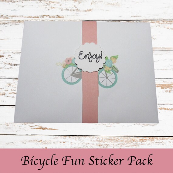 Bicycle Fun Acrylic Sticker Pack 15 Stickers Reusable - Etsy