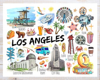 Los Angeles Postcard - Etsy