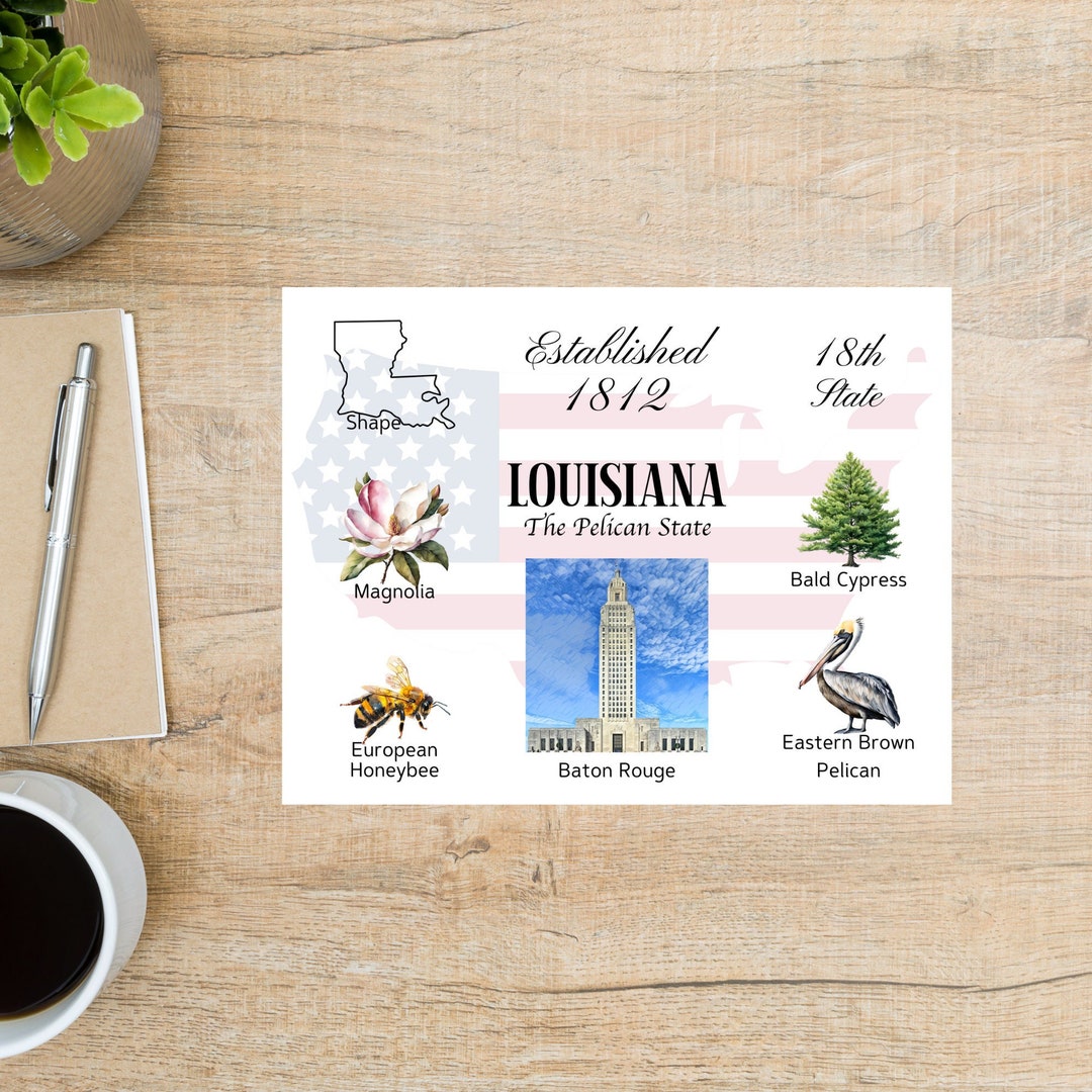 Louisiana Themes and Landmarks Postcard | 1 Postcard or Notecard ...
