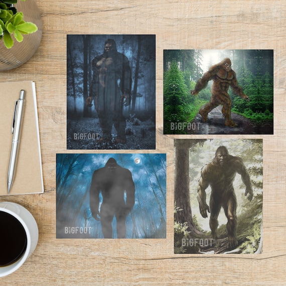 Bigfoot Postcard Set 4 Postcards 130 Thick Cardstock For | Etsy