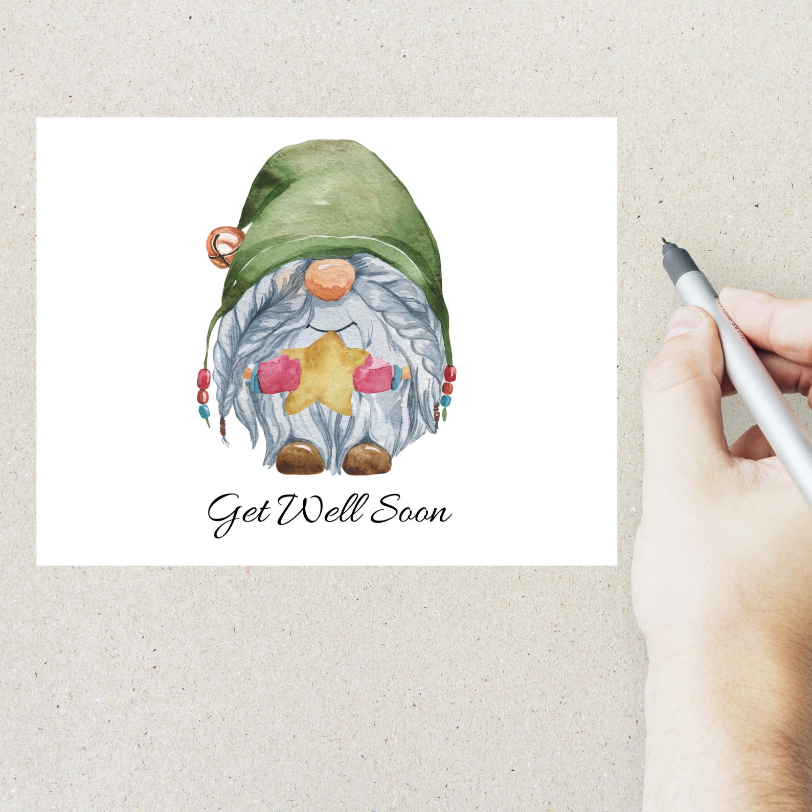 Get Well Gnome Postcard Set | 4 Postcards | 130 Thick Cardstock - Etsy
