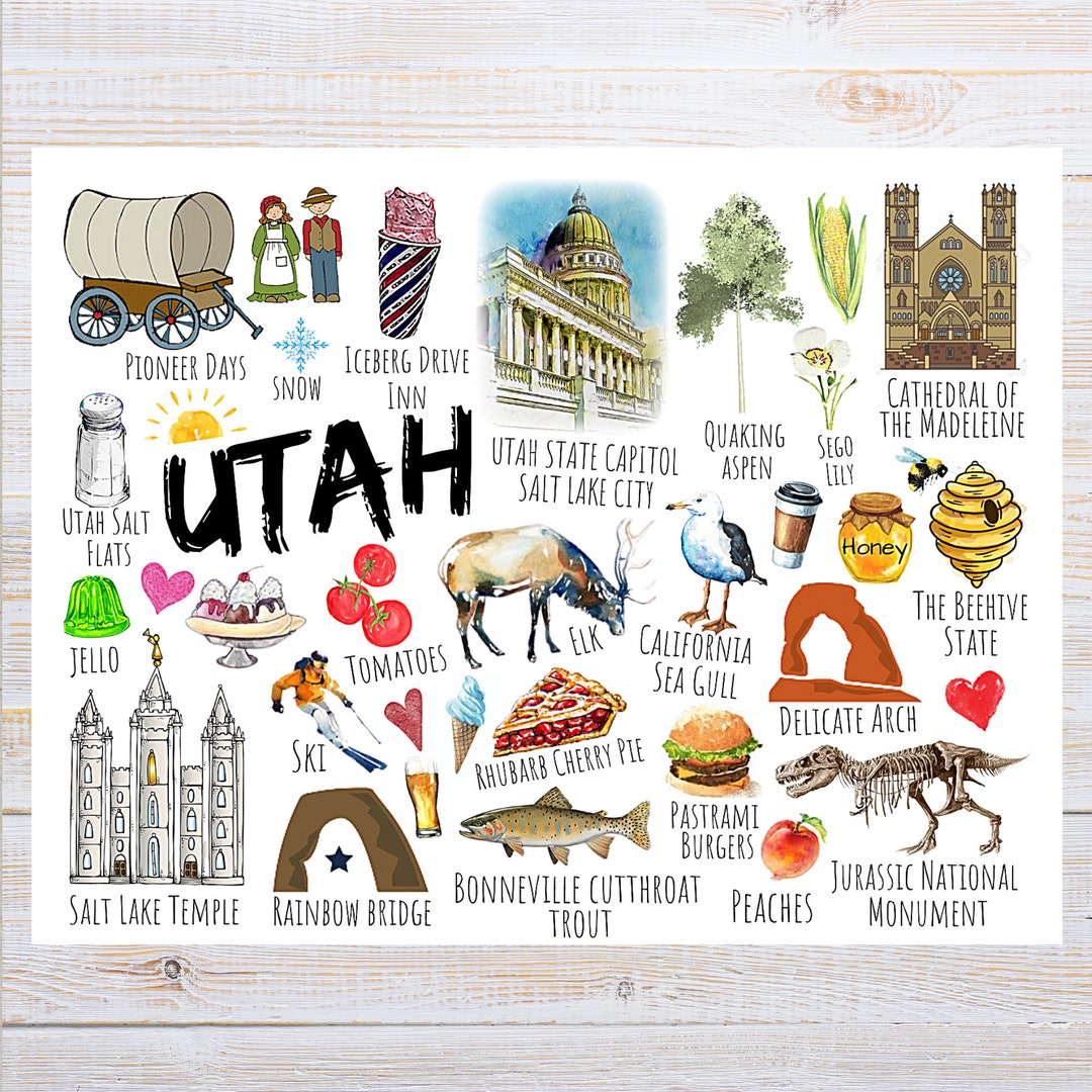 Utah Themes and Landmarks Postcard 1 Postcard Thick Cardstock for ...