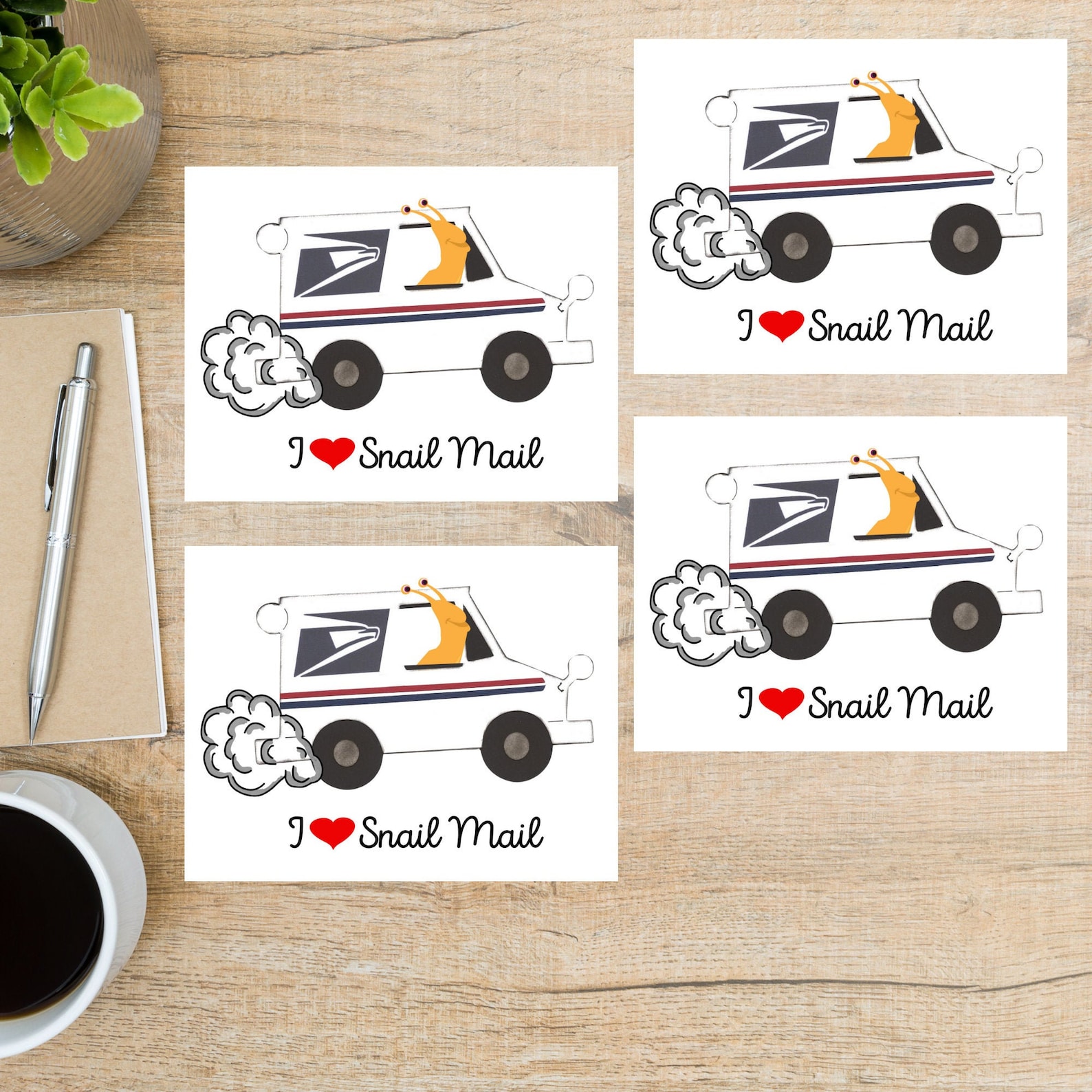 Snail Mail Postcard Set | 4 Postcards | 130 Thick Cardstock - Etsy