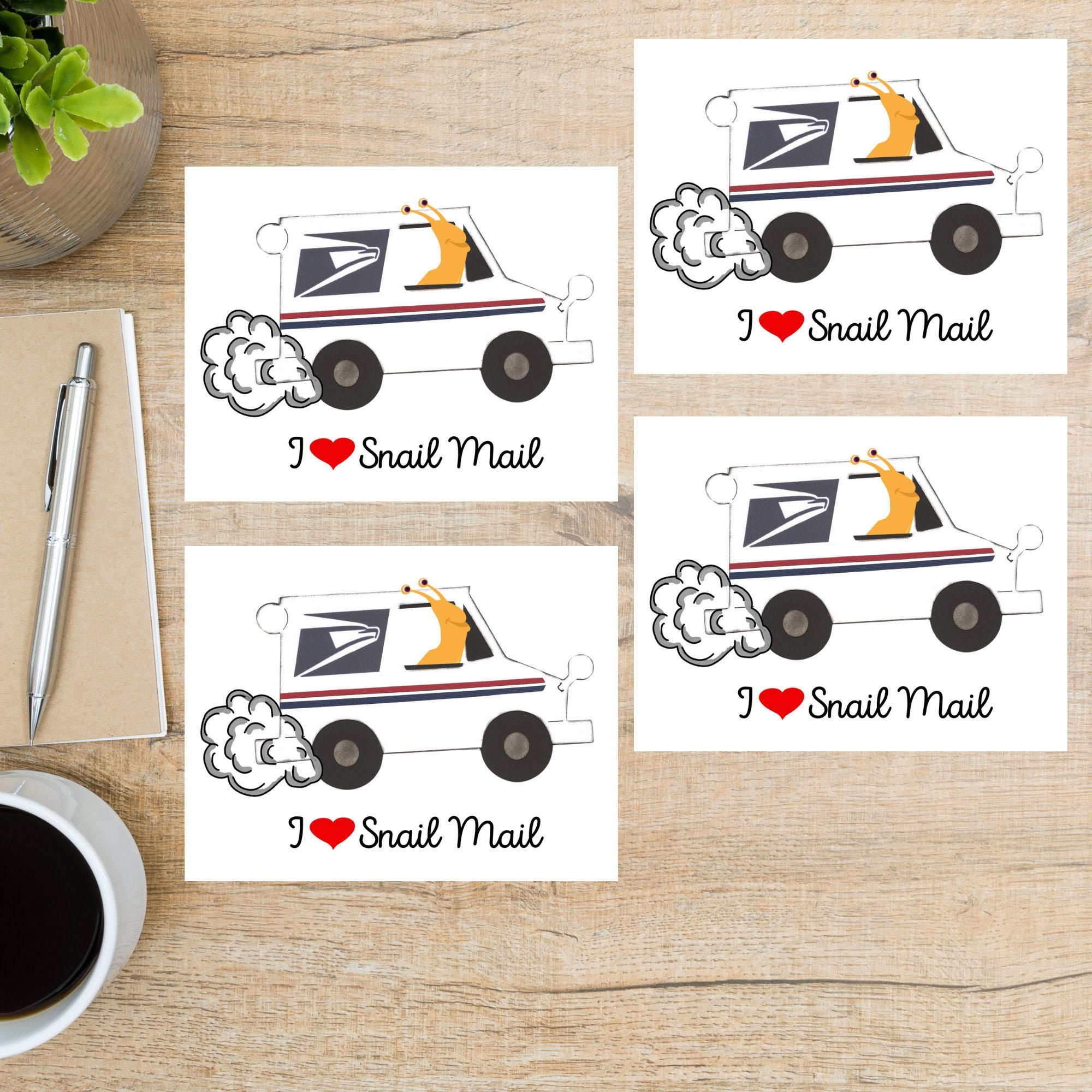 Snail Mail Postcard Set | 4 Postcards | 130 Thick Cardstock - Etsy