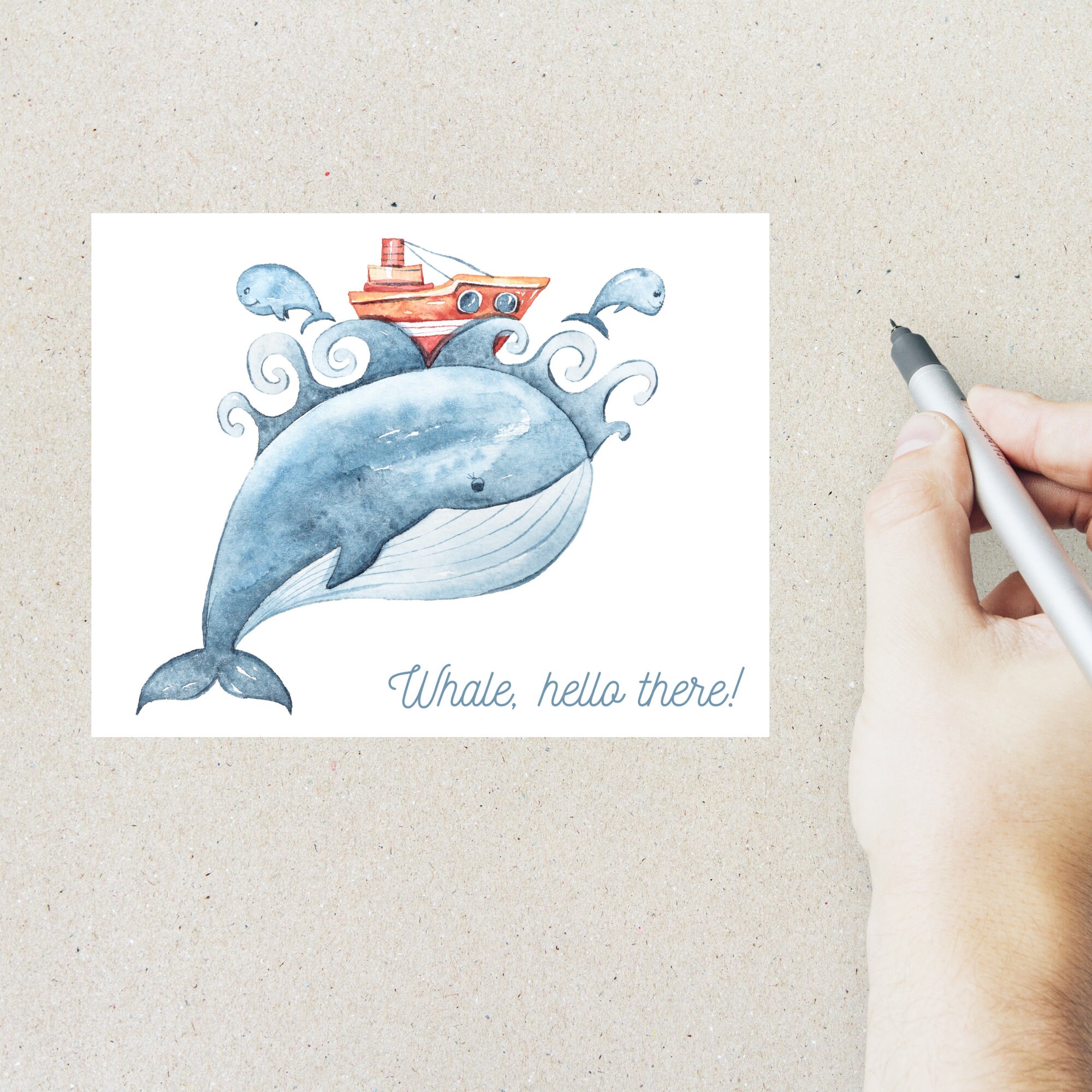 Cute Whales Postcard Set 4 Postcards 130 Thick Cardstock - Etsy