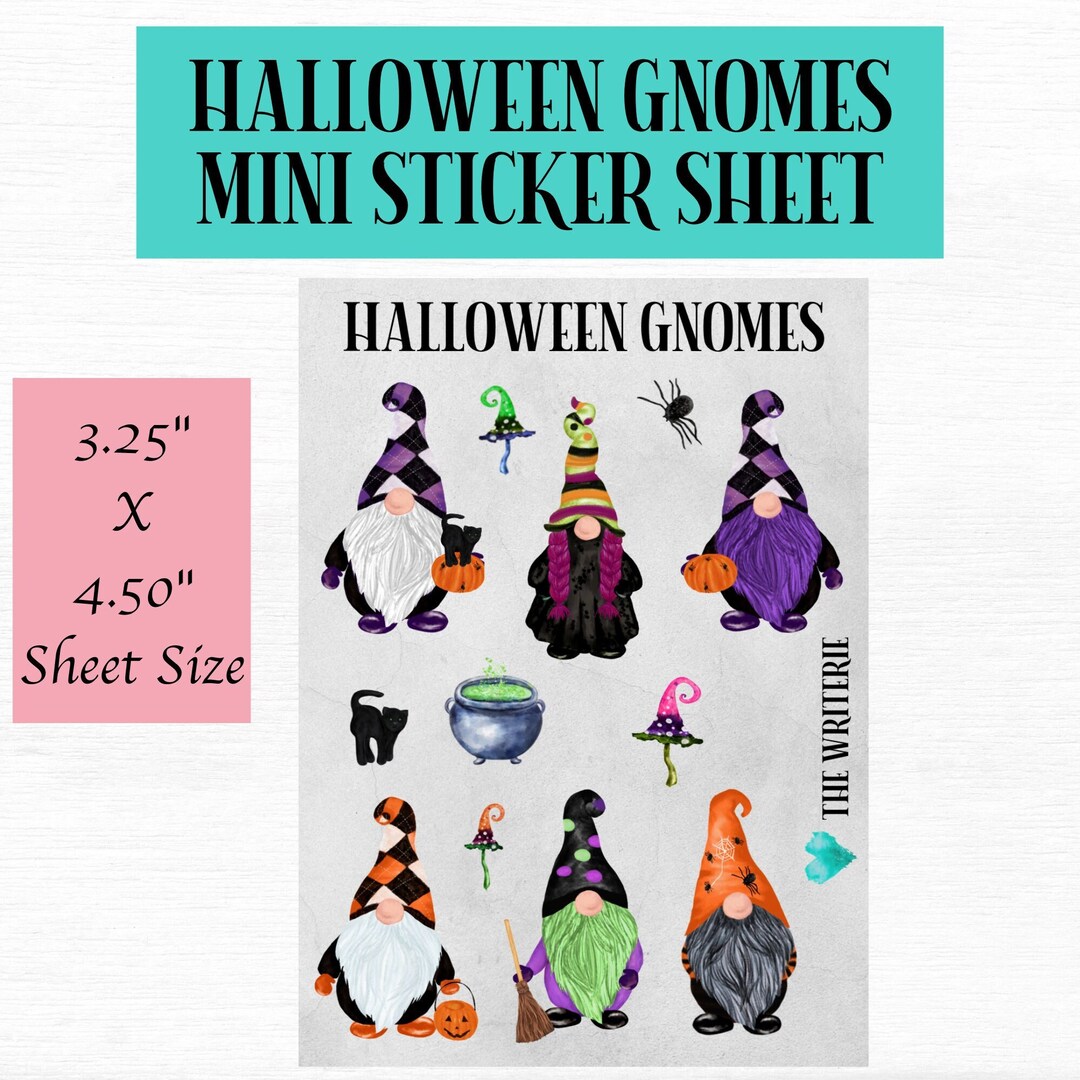 Halloween Gnomes Mini Sticker Sheet Sheet Measures 3.25 X 4.50 Each ...
