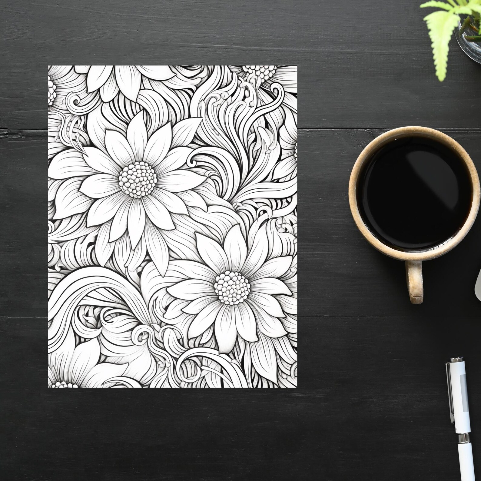 Color Me Flowers Postcards | Set of 4 Postcards | Great for Postcard ...