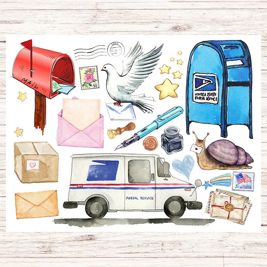 Mail Collage 01 Postcard 1 Postcard Thick Cardstock for Sending a ...