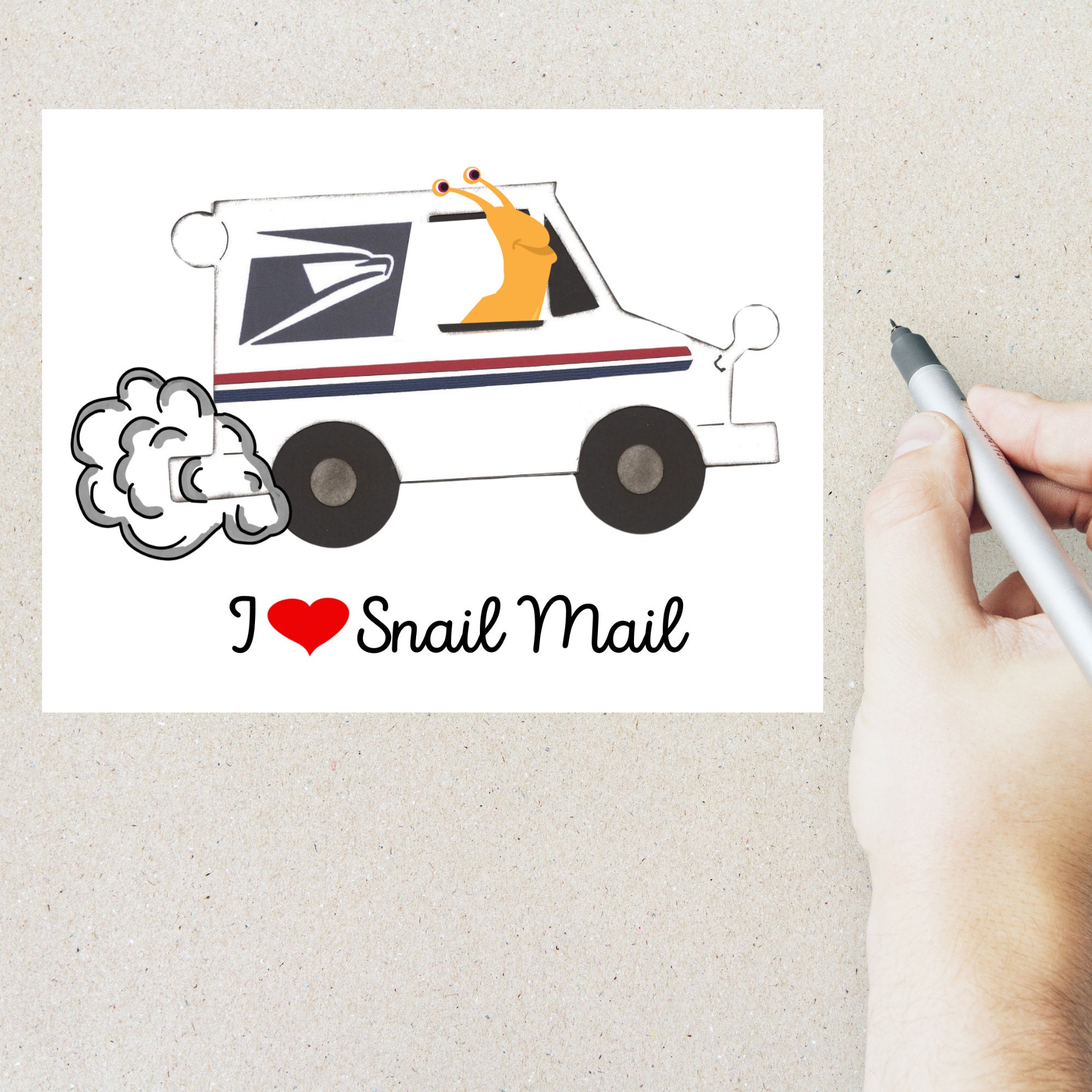 Snail Mail Postcard Set 4 Postcards 130 Thick Cardstock | Etsy
