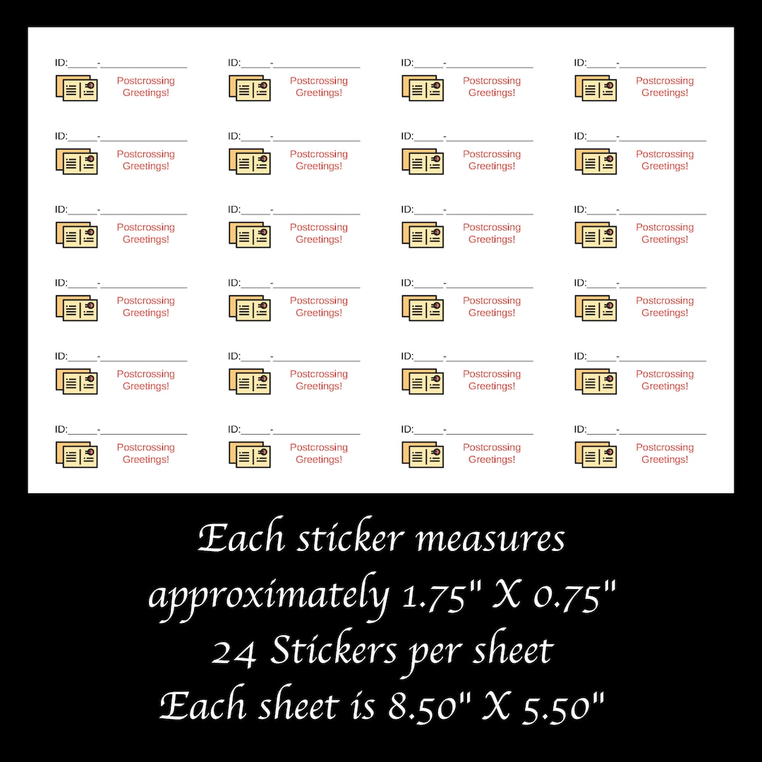 Medium Postcard ID Stickers | 24 Stickers per Sheet | Small to Save ...