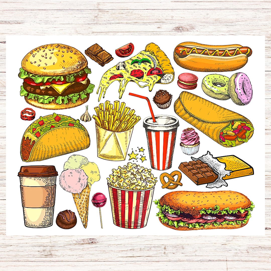 Junk Food Postcard | 1 Postcard | Thick Cardstock | for Sending a ...