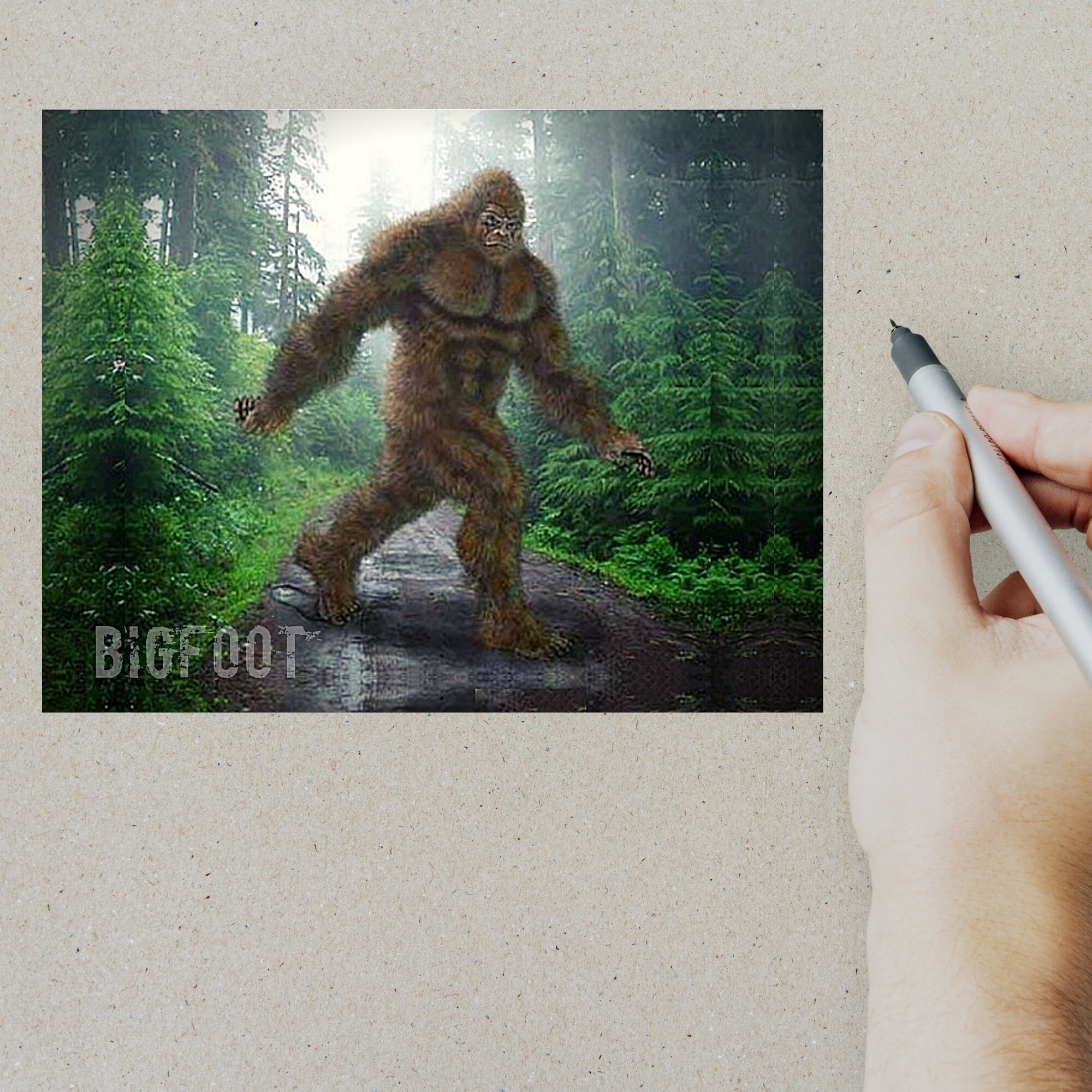 Bigfoot Postcard Set 4 Postcards 130 Thick Cardstock for - Etsy