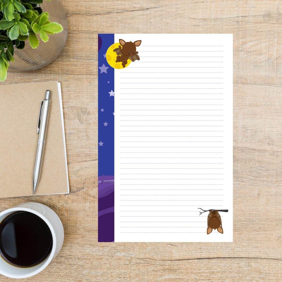 Vampire Bats Stationery Set | 10 Sheets & 5 Envelopes | 8.5 X 5.5 ...