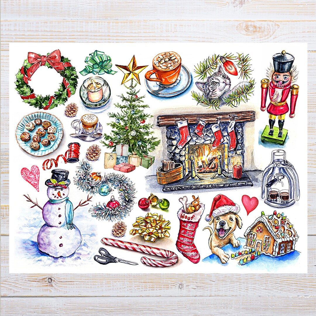 Christmas Collage Postcard 1 Postcard Thick Cardstock - Etsy