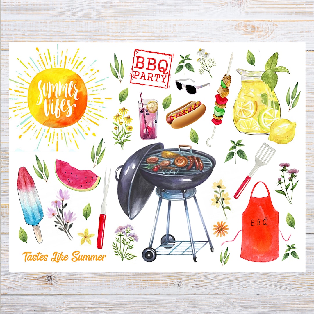 BBQ Collage Postcard | 1 Postcard | Thick Cardstock | for Sending a ...