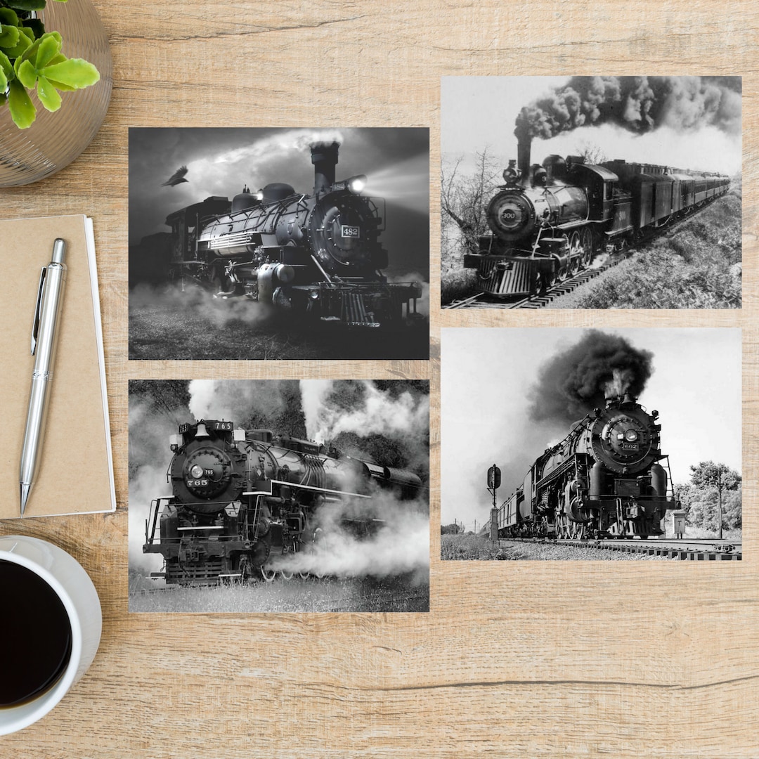 Train Photos Postcard Set | 4 Postcards | 130 Thick Cardstock | for ...