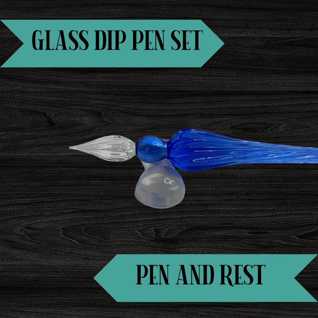 Blue Glass Dip Pen | Writing Drawing Art Calligraphy Ink Fountain Best ...