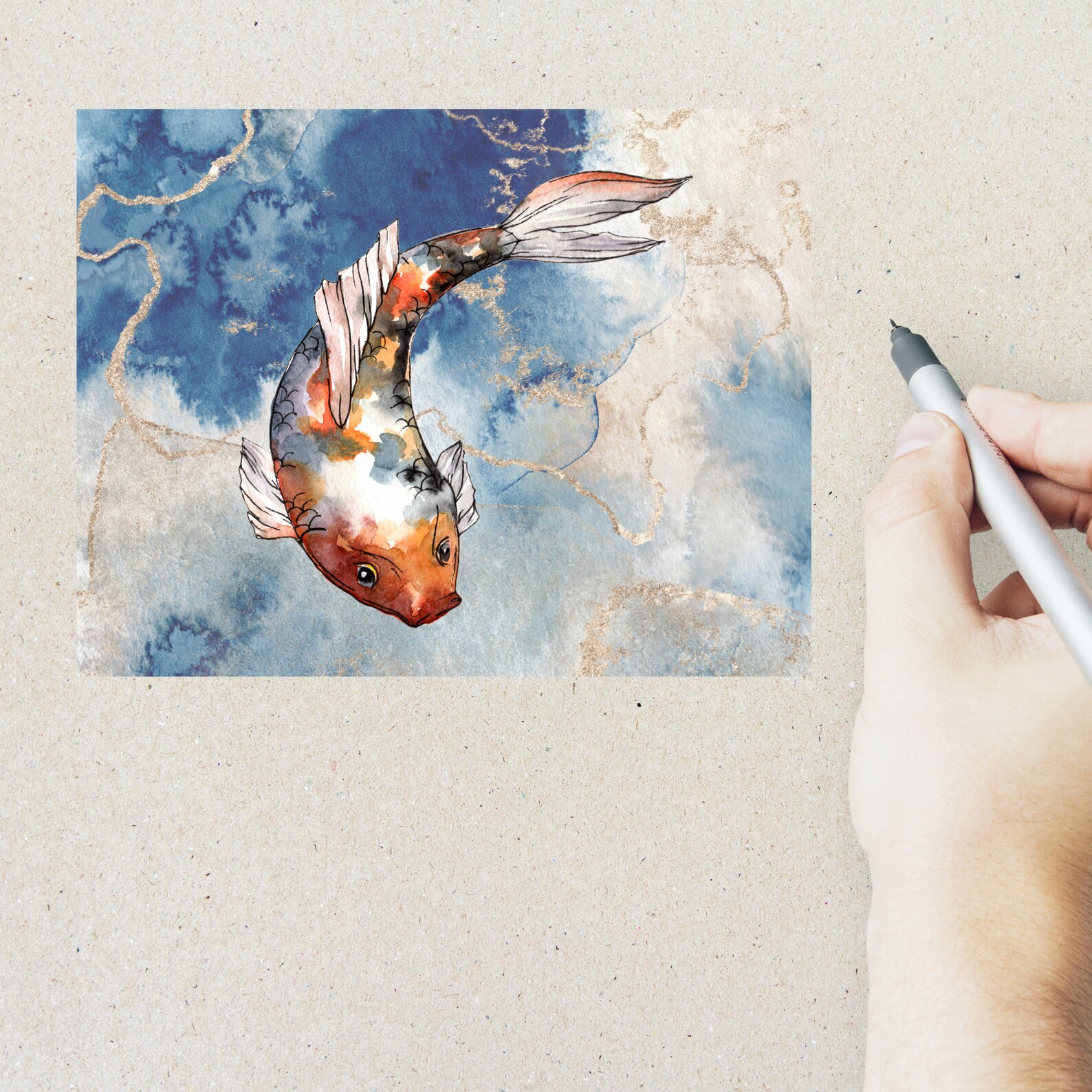 Watercolor Fish Postcards Set of 4 Full Color Beautiful - Etsy