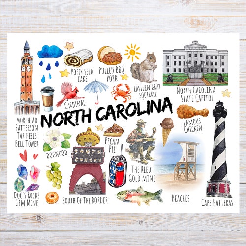 North Carolina State Postcard. - Etsy