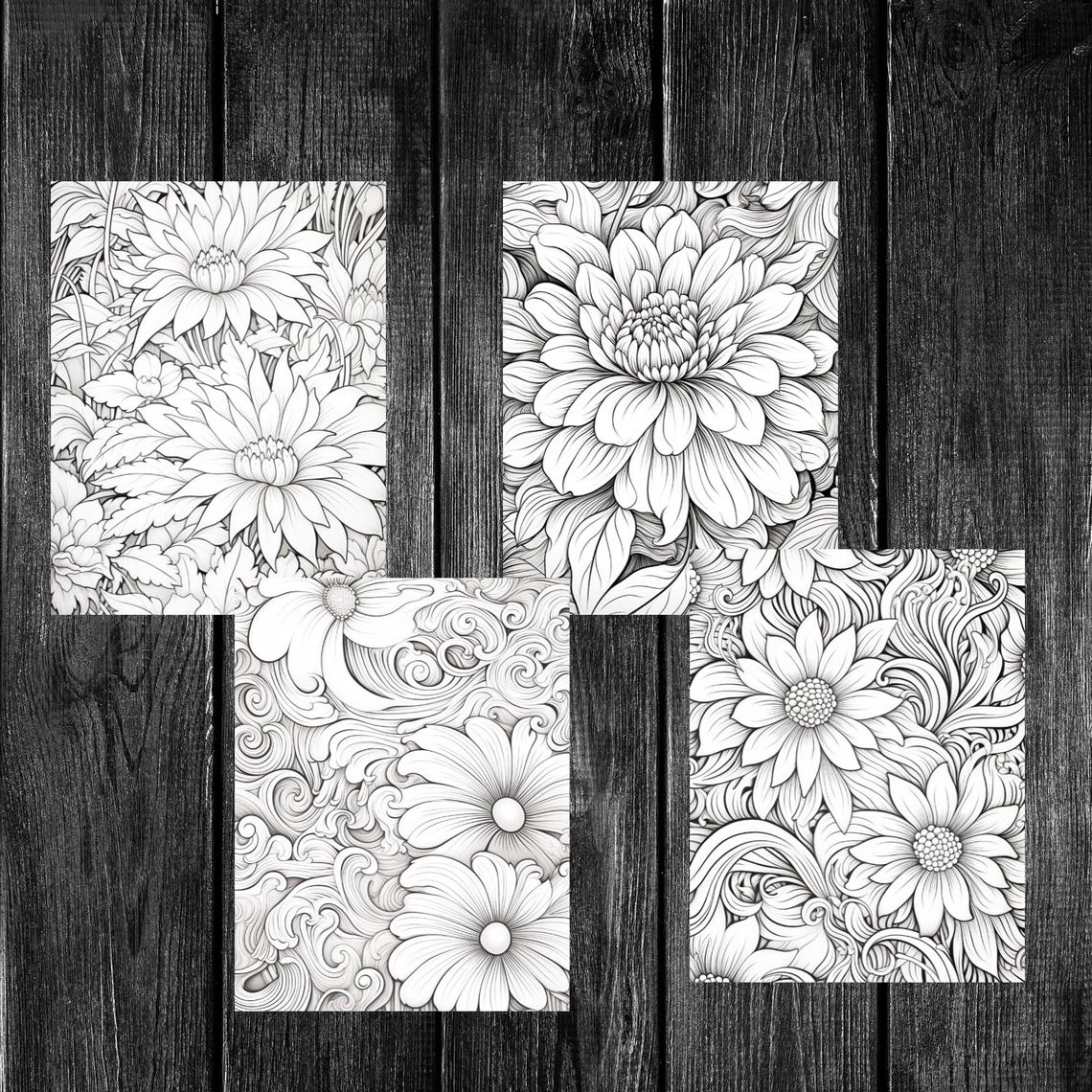 Color Me Flowers Postcards | Set of 4 Postcards | Great for Postcard ...