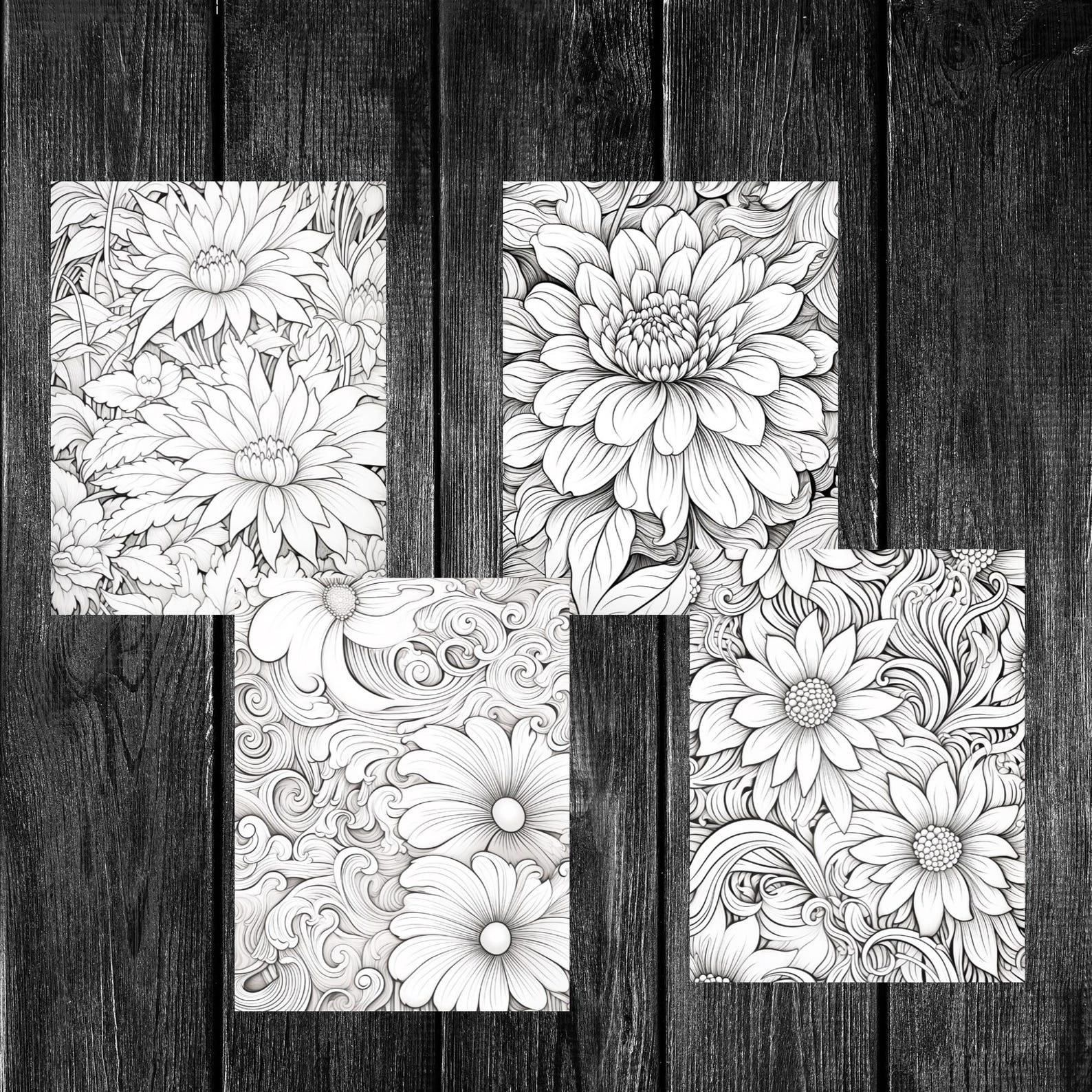 Color Me Flowers Postcards | Set of 4 Postcards | Great for Postcard ...