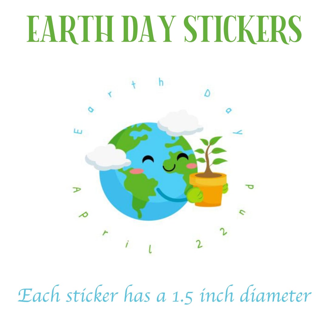 Earth Day Circle Stickers | 10 Stickers per Sheet | 1.5" Circles ...