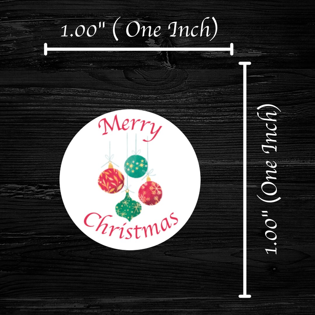 Merry Christmas Ornaments Circle Stickers | 63 Stickers per Sheet | 1.0 ...