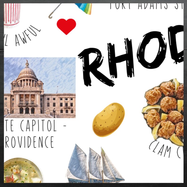 Rhode Island Themes and Landmarks Postcard | 1 Postcard or Notecard ...