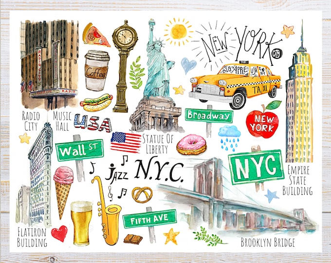 Set of 5 New York Cards - Etsy