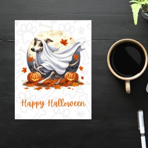 Cute Halloween Ghost Dogs Postcard Set | 4 Postcards | Thick Cardstock ...
